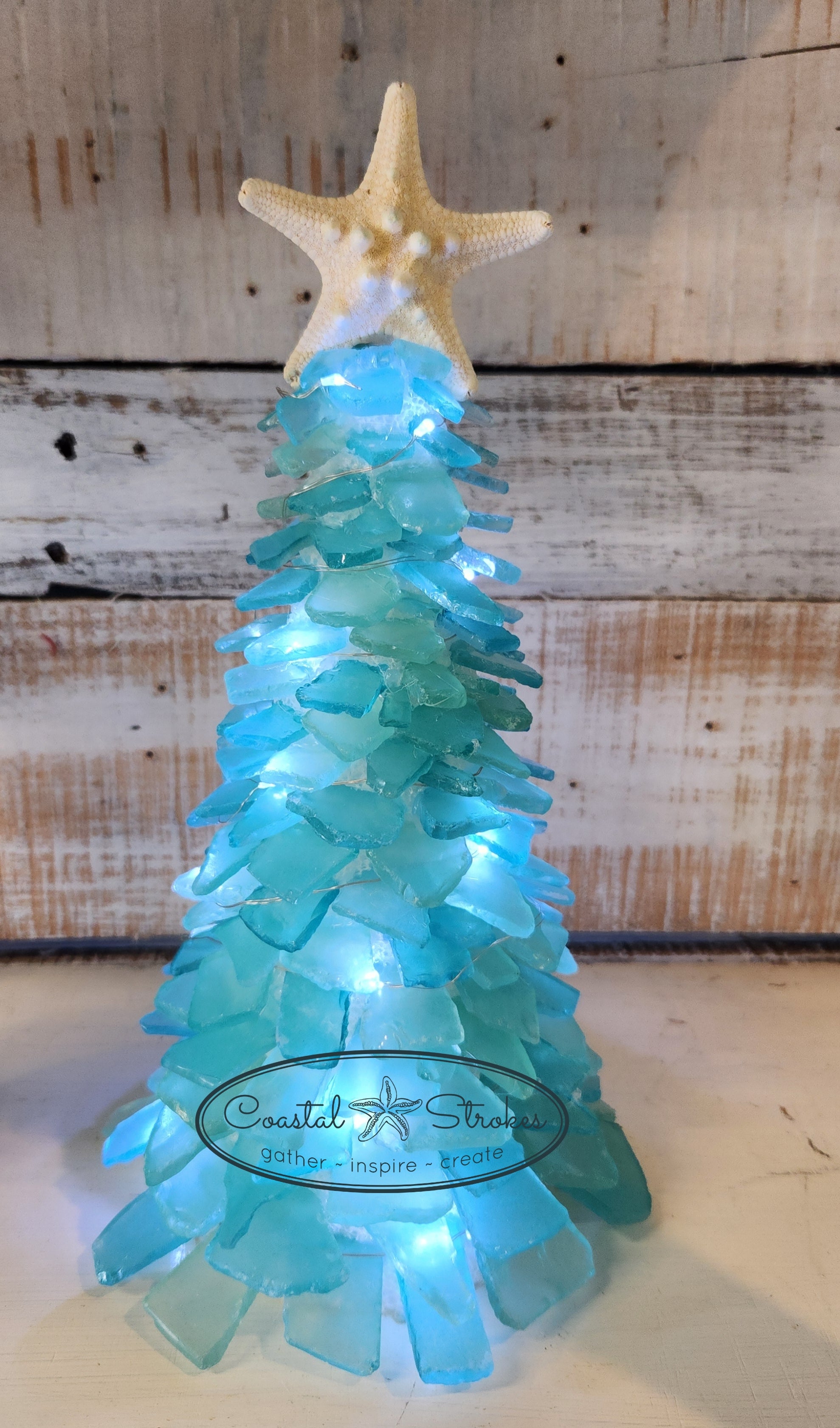 Lighted Sea Glass Christmas Tree Kit ~ PRE-ORDER – Coastal Strokes