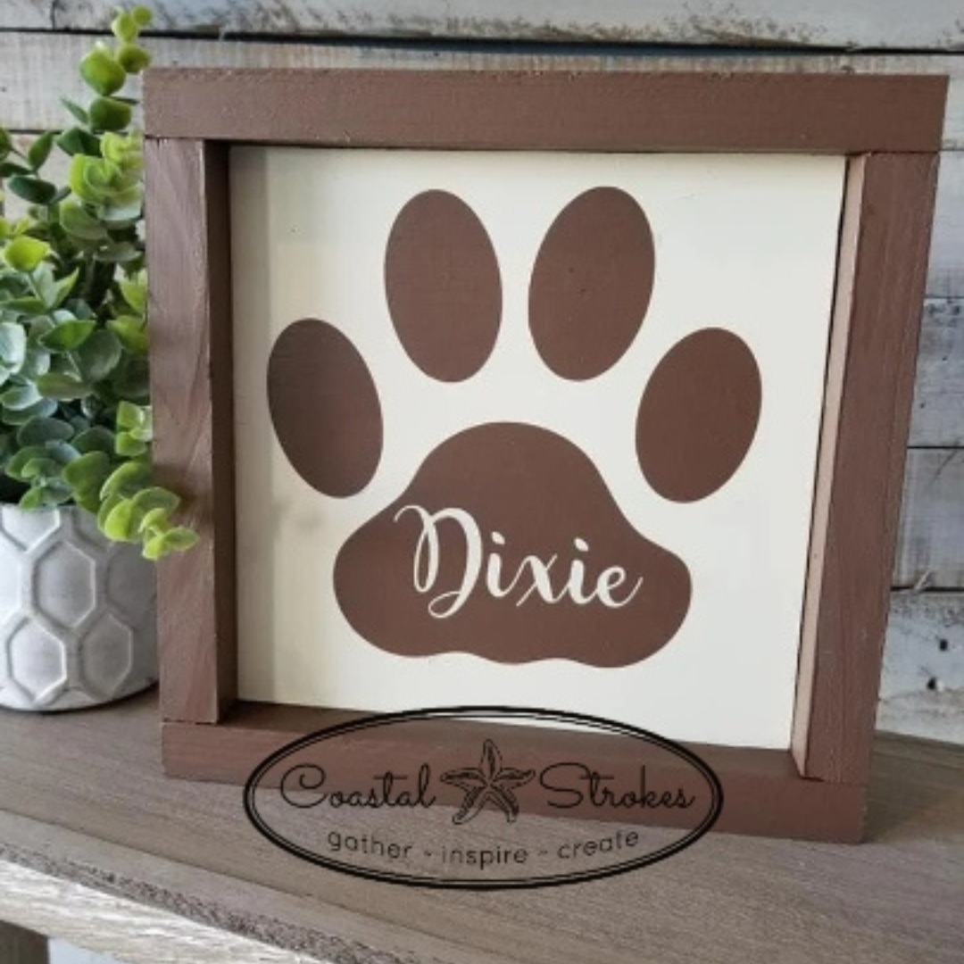 Dog or Cat Paw Print Sign – Coastal Strokes
